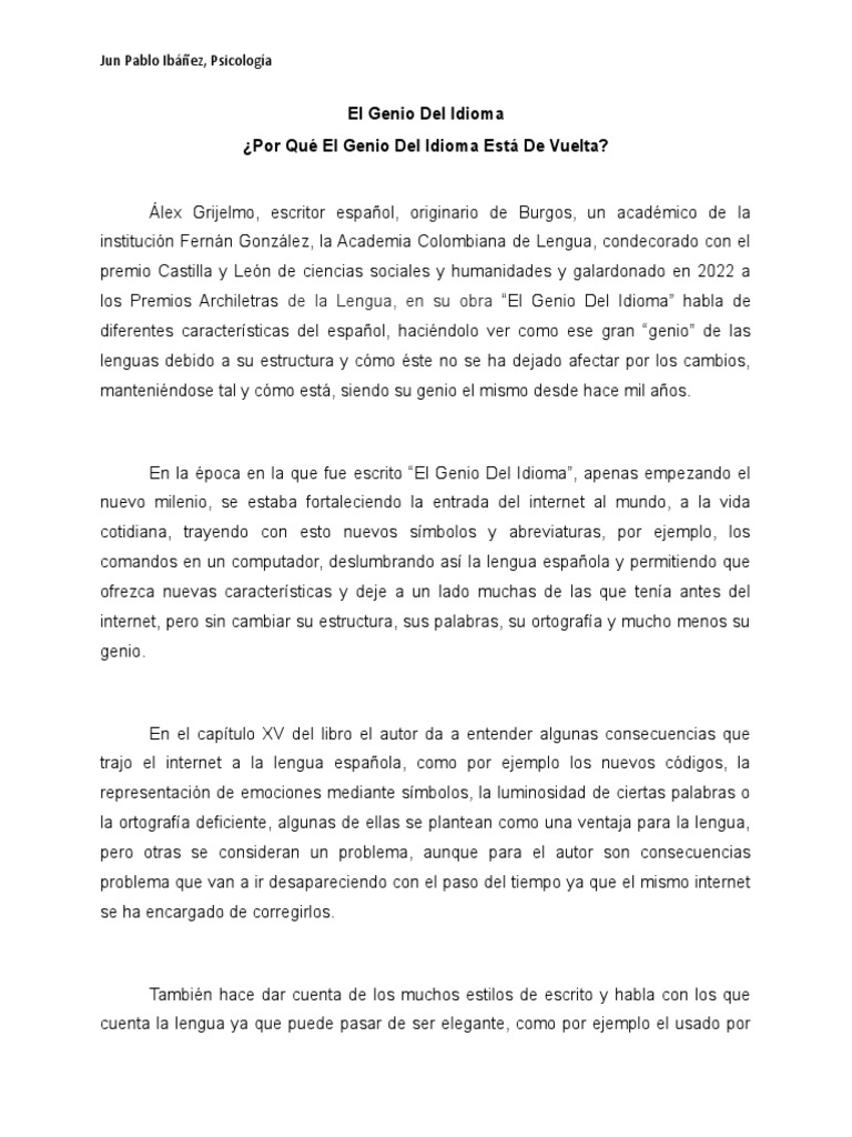 El Genio Del Idioma | PDF