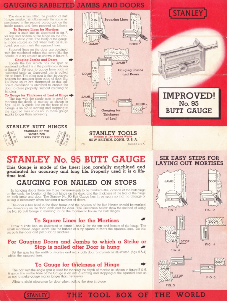 Stanley Improved No 95 Butt Gauge | PDF