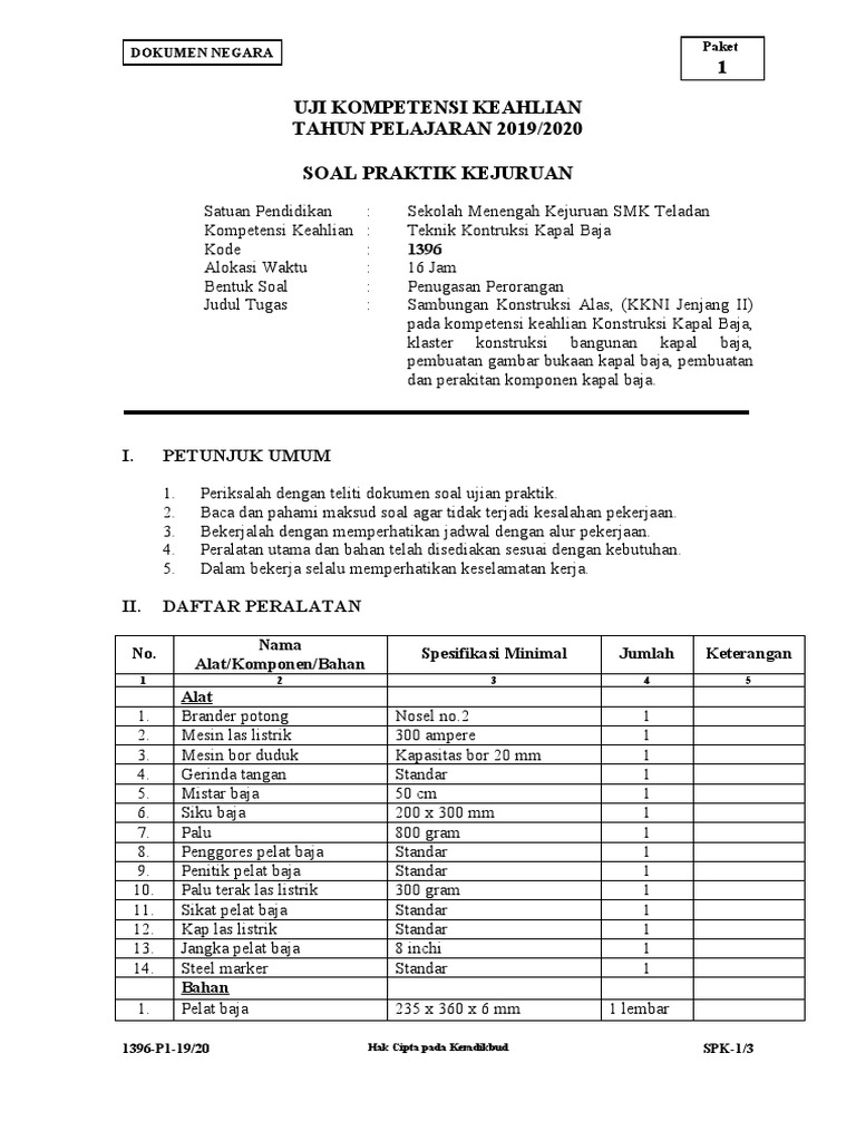 1396 P1 SPK Teknik Konstruksi Kapal Baja K06 | PDF