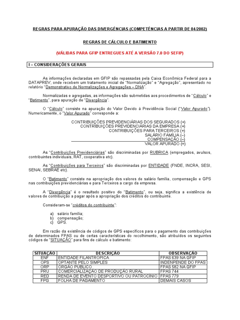 Regras de Calculo e Batimento | PDF