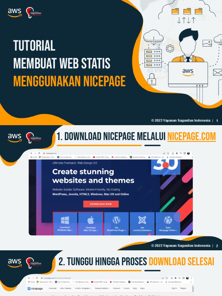 (Shareable) Materi Tutorial Membuat Web Statis Menggunakan Nicepage | PDF