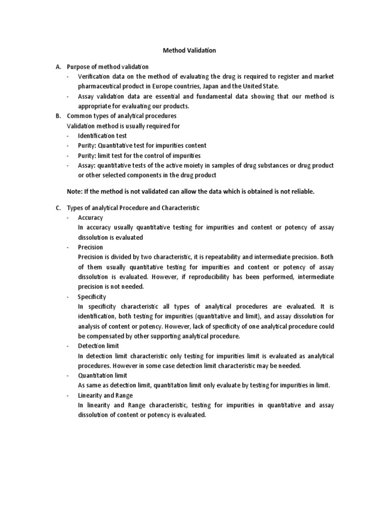 Method Validation Pdf Detection Limit Assay