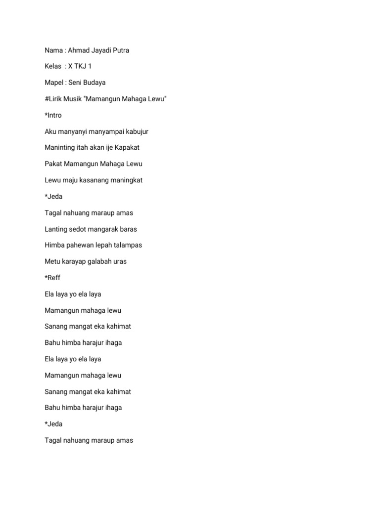 Mamangun Mahaga Lewu! | PDF