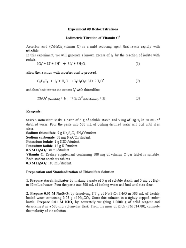 Quant 20lab 209 20redox 20titrations | PDF