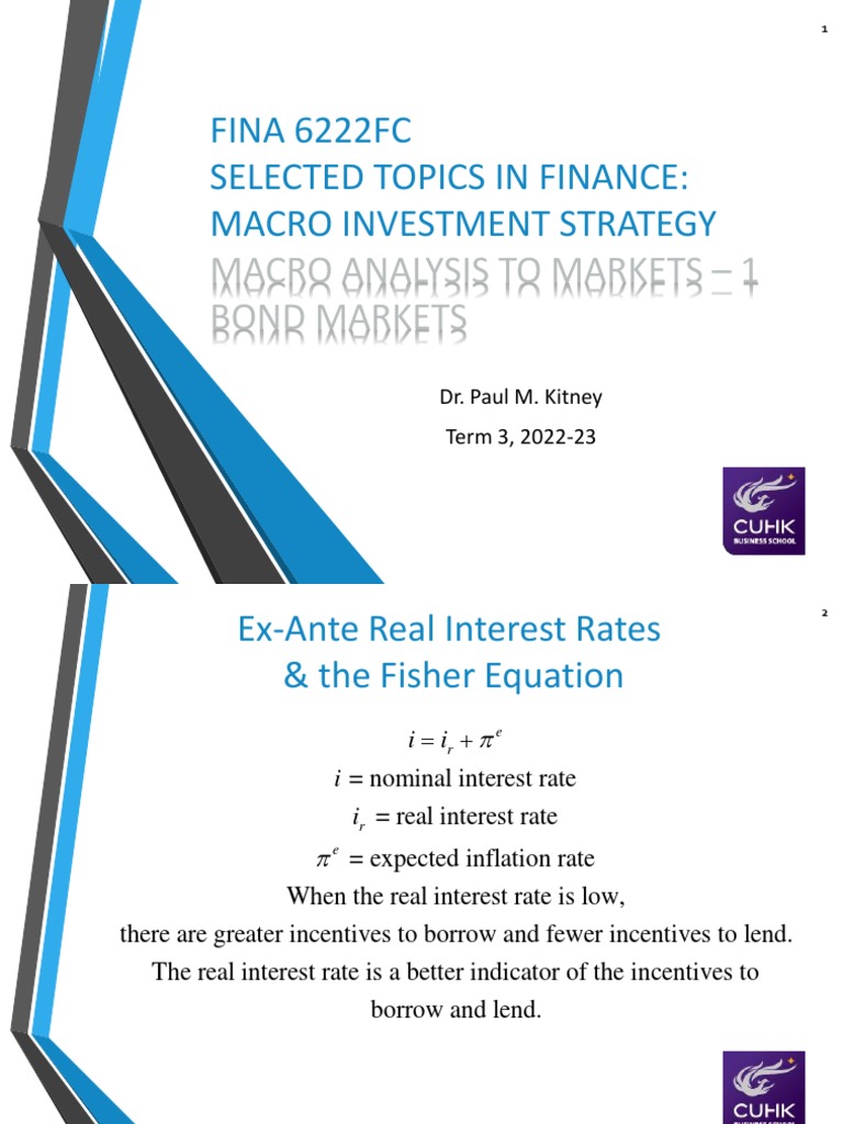 Lecture 4 Macro Analysis Bond Markets | PDF | Bonds (Finance) | Yield ...