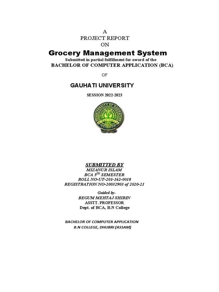 Grocery Management System | PDF