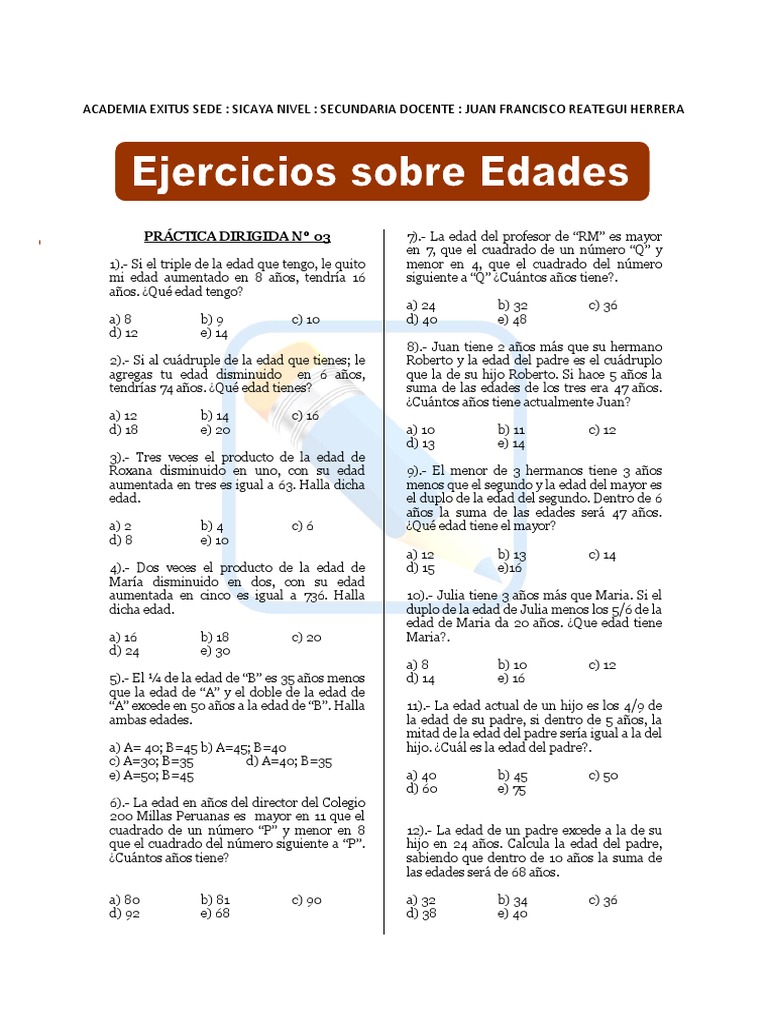RM-EXITUS SECUNDARIA EDADES | PDF