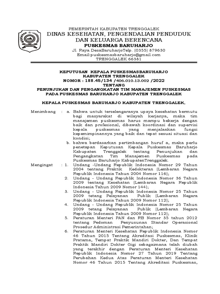 FORMAT SK Fix | PDF | Kesehatan Holistik