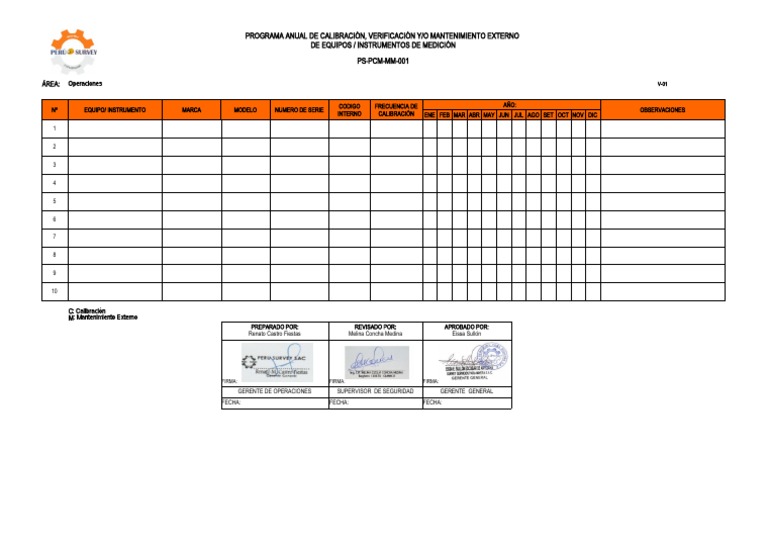 9.Formato de Calibración Yo Mantenimiento de Equipos de Medición | PDF