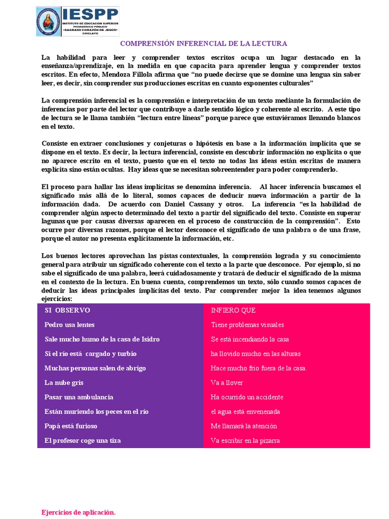 Comprension Inferencial Pdf