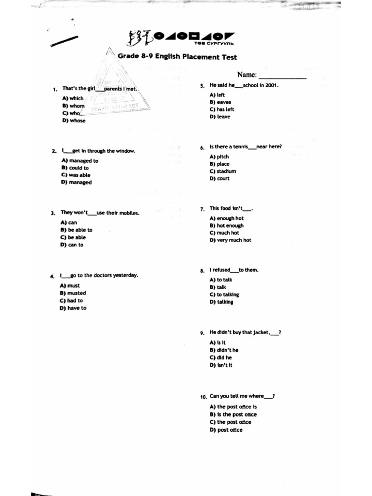 Grade 8-9 | PDF