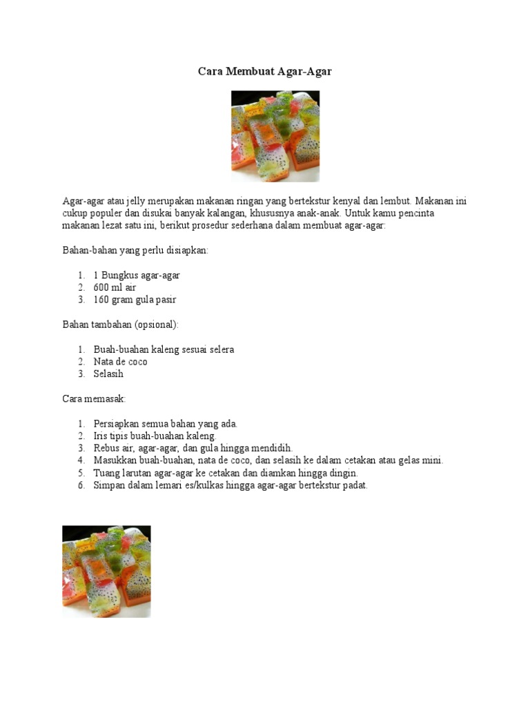 Cara Membuat Agar | PDF