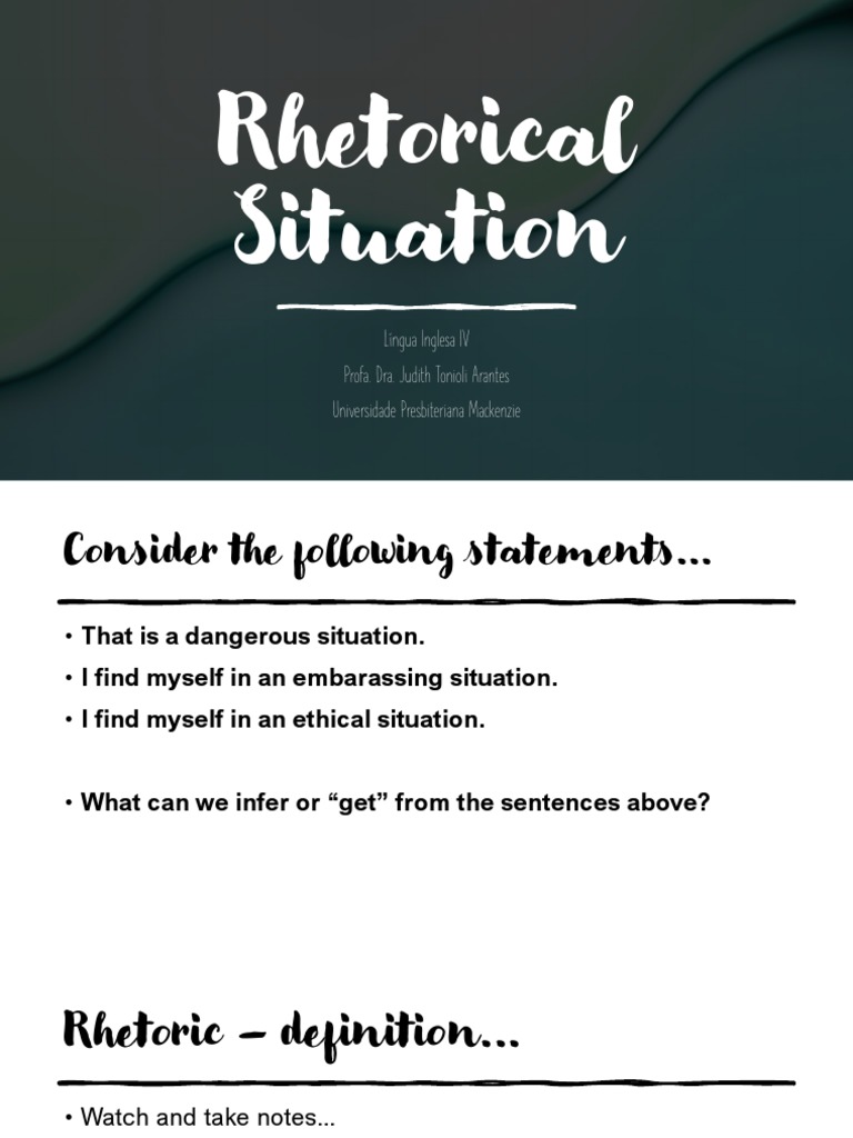 Rhetorical Situation | PDF | Rhetoric | Communication