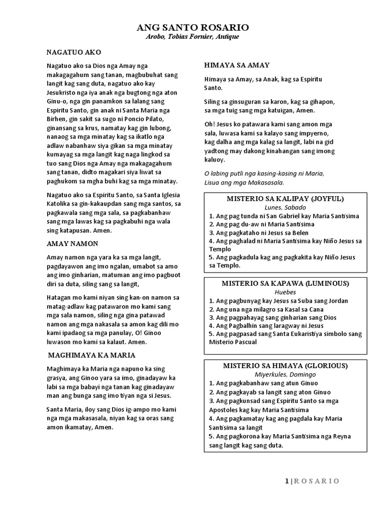 Ang Santo Rosario | PDF