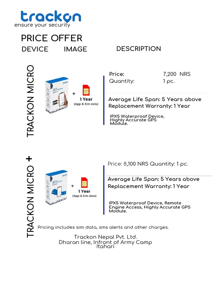 Trackon GPS Quotation To MCA NEPAL | PDF | Computers