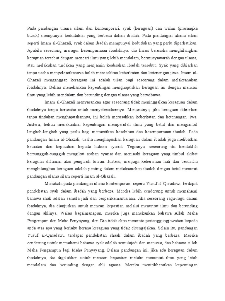 Pada Pandangan Ulama Silam Dan Kontemporari | PDF