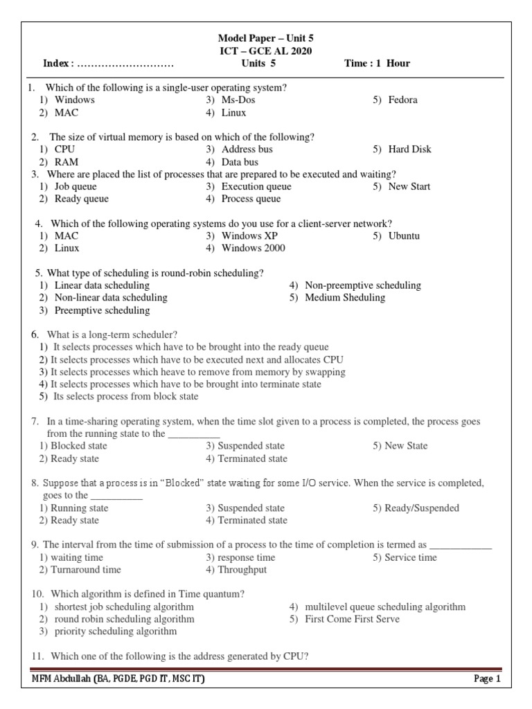 Os Unit Set 3 Eng Pdf Scheduling Computing Process Computing