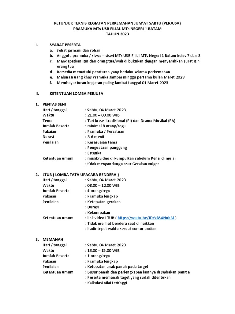 Juknis Persami 2023 Revisi Jadwal | PDF