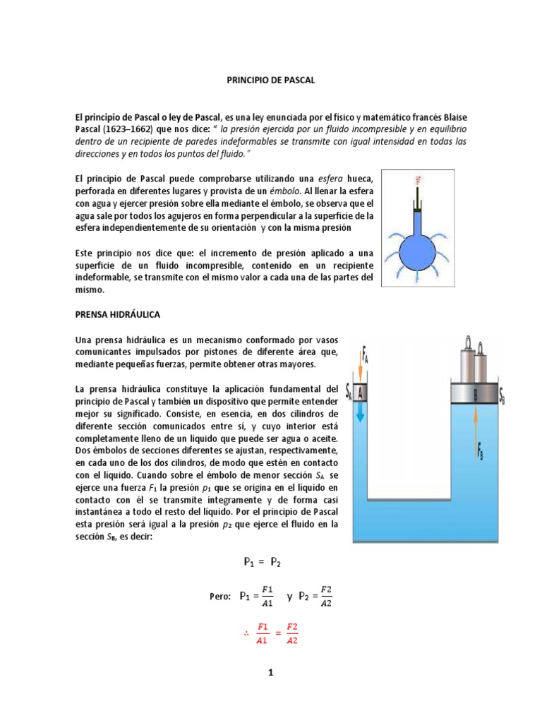 Tema 5 Principio de Pascal | PDF | Ingeniero civil | Mecánica de Medios Continuos