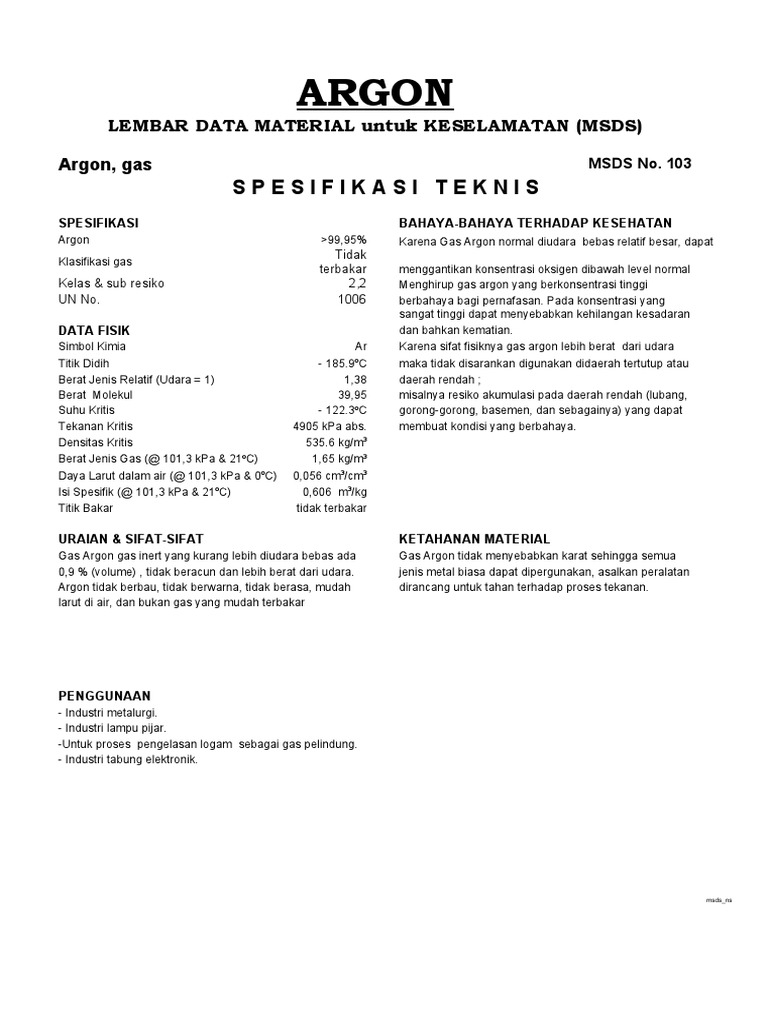 MSDS Argon | PDF