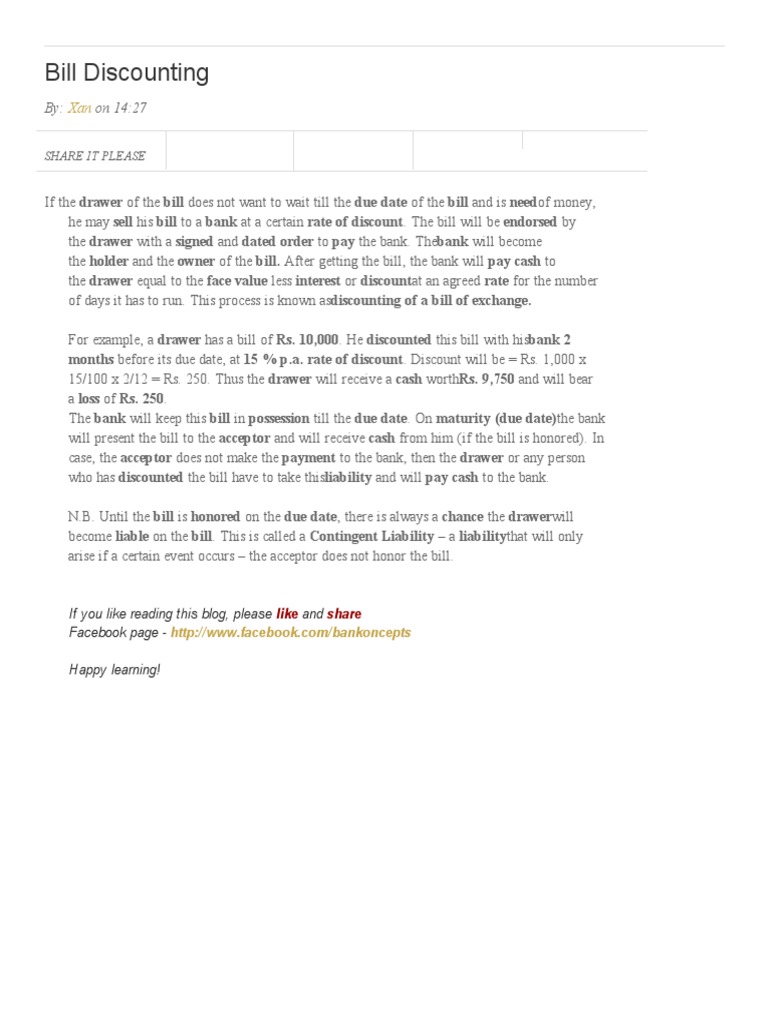 BanKoncepts - Bill Discounting | PDF