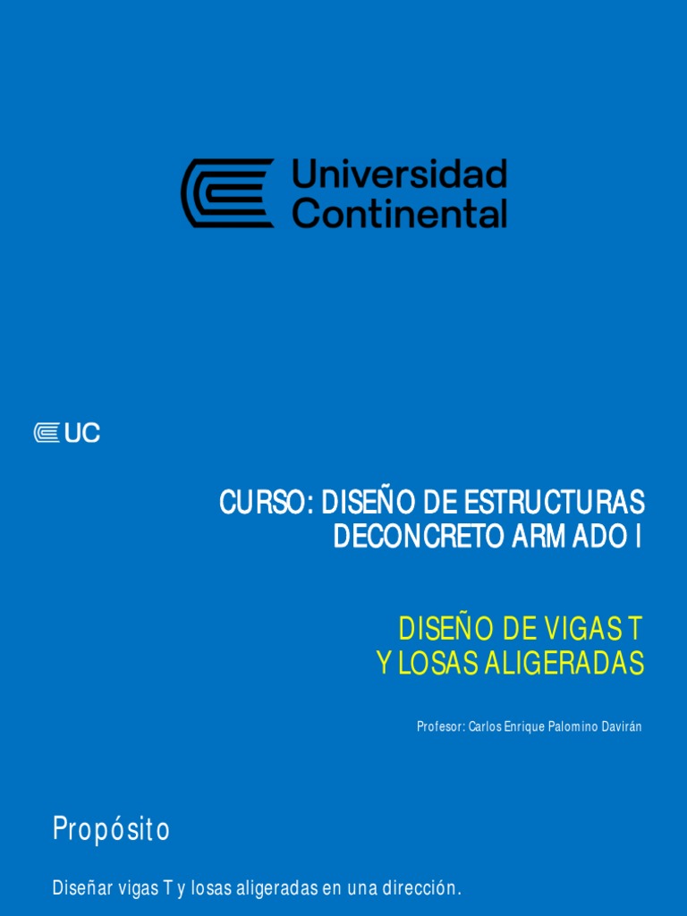 Semana 6 1 Diseño De Vigas T Y Losas Aligeradas Pdf