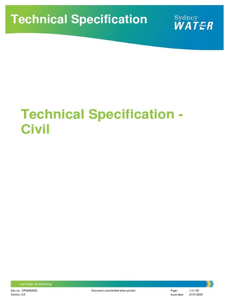 Civil Technical Specification Document | PDF | Technology & Engineering