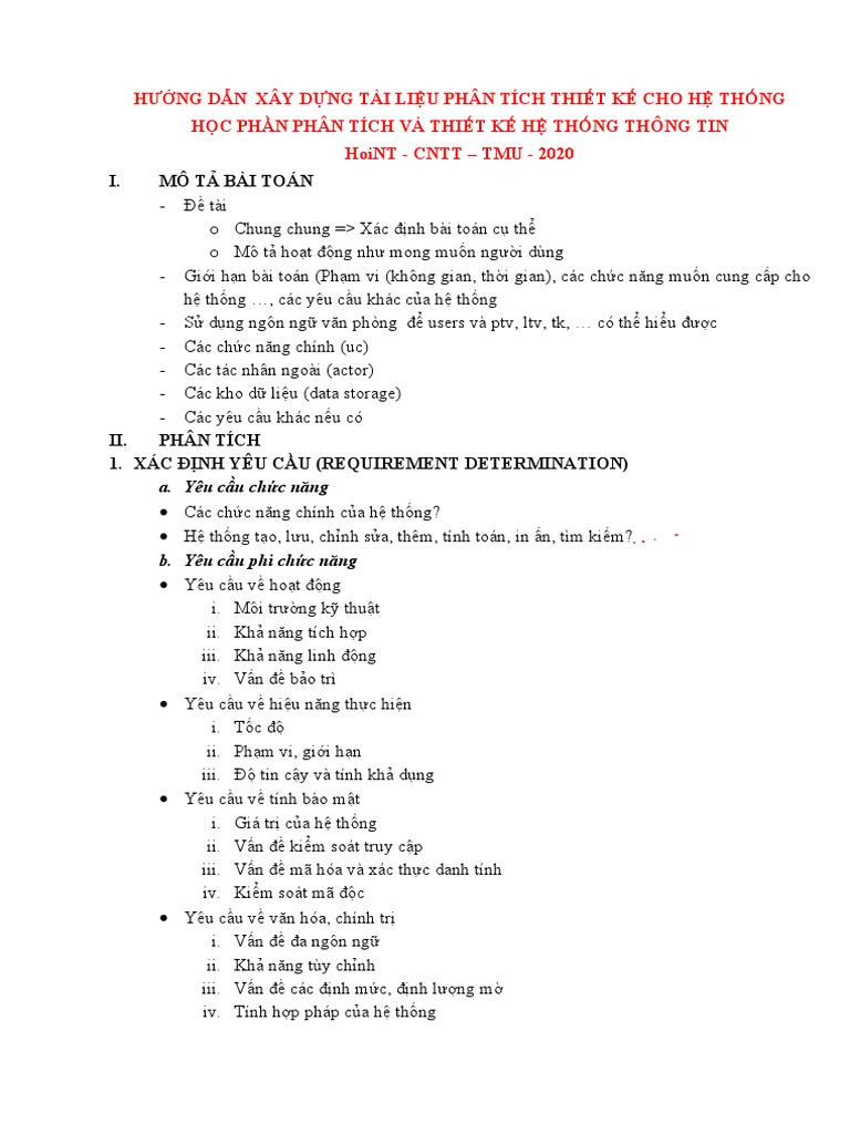 HD PTTK HTTT HoiNT2020 | PDF