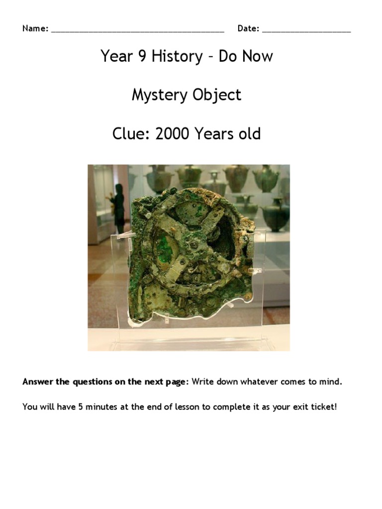 Year 9 Worksheet - STW & Anachronism | PDF