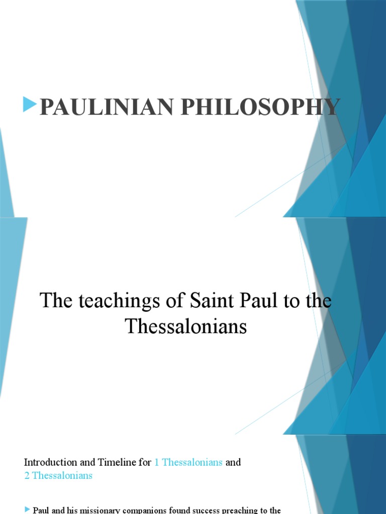 The Teachings of Saint Paul To The Thessalonians | PDF | Paul The ...