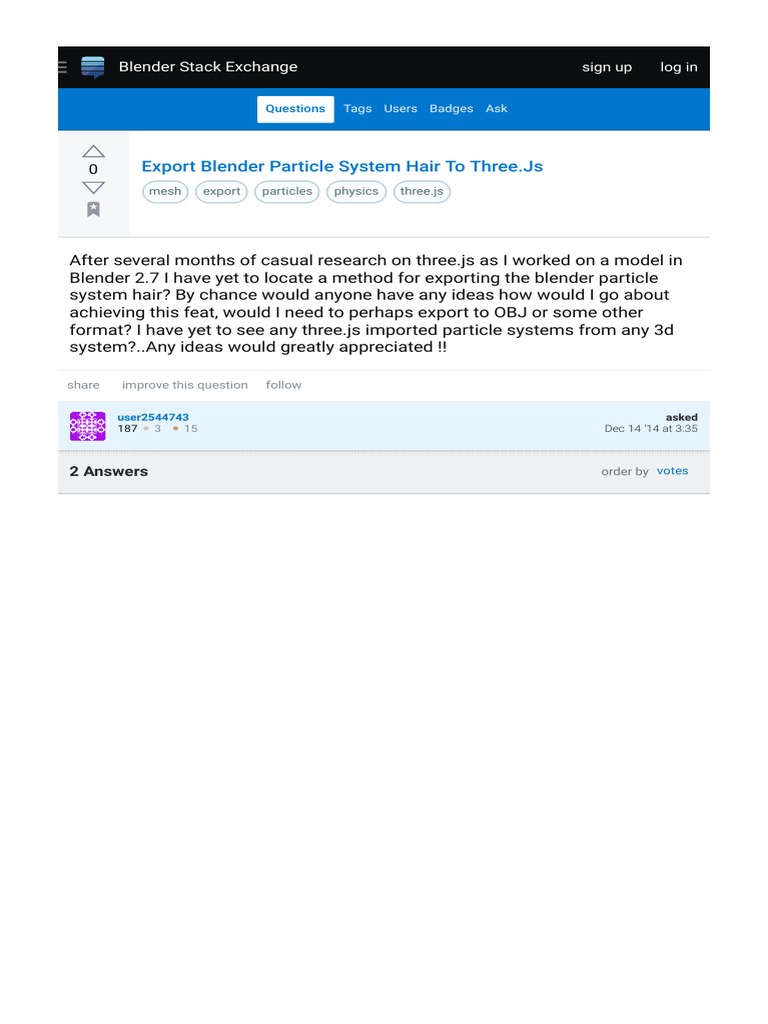 Export Blender Particle System Hair To Three Js | PDF | Home & Garden | Computers