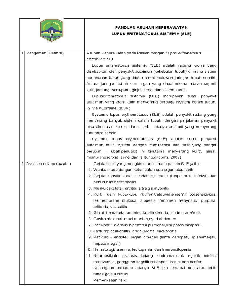 Panduan Asuhan Keperawatan SLE | PDF