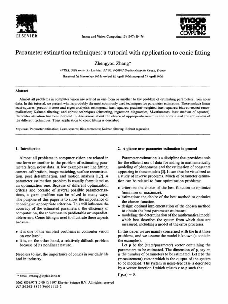 Parameter Estimation Techniques - IVC 1997 - Official | Download Free PDF | Least Squares ...