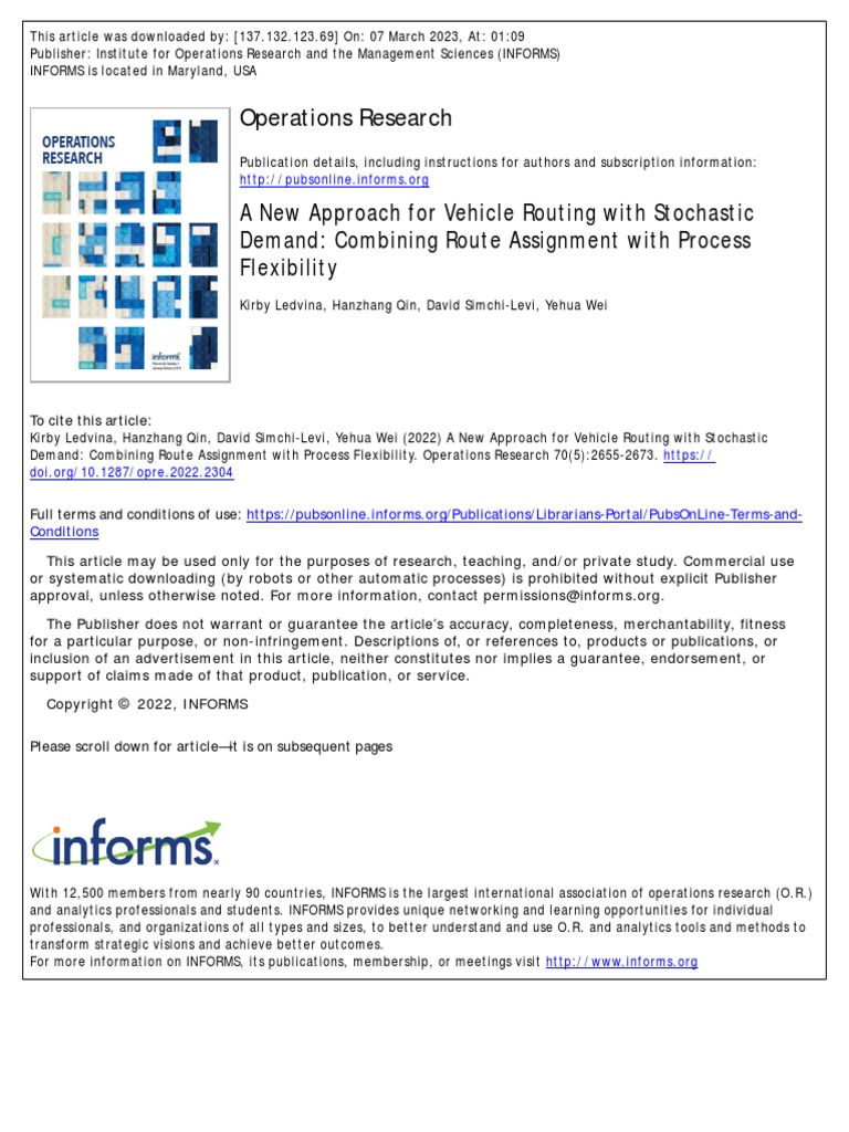 A New Approach For Vehicle Routing With Stochastic Demand Combining Route Assignment With ...