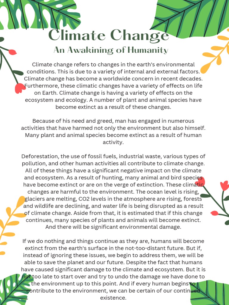 Impact of Climate Change on Ecosystems | PDF
