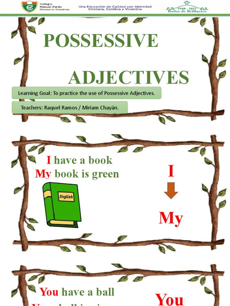 Possessive Adjectives for ESL Students | PDF