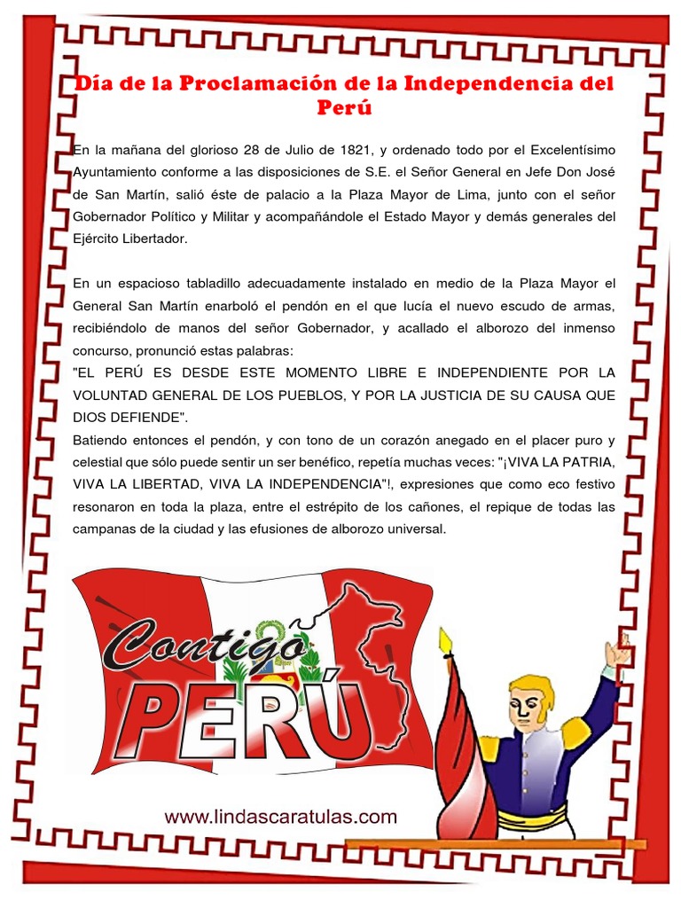 FECHA CIVICA JULIO | PDF | Perú | América del Sur