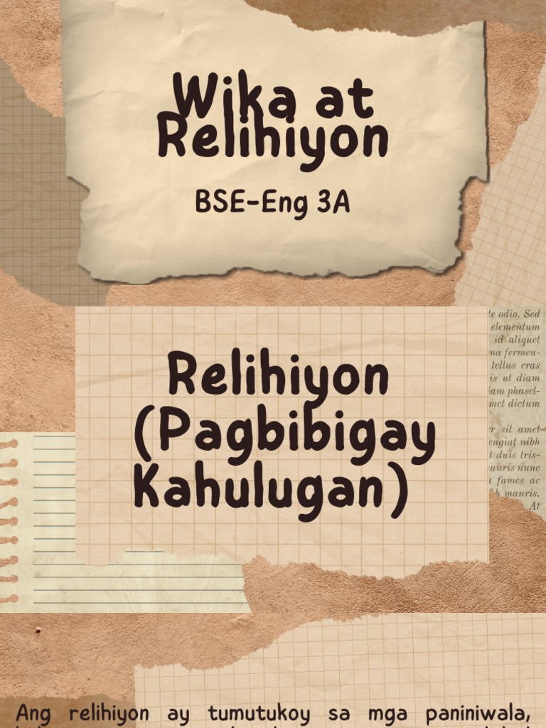 Wika at Relihiyon Presentasyon - Diaz Lanwang Oquendo | PDF