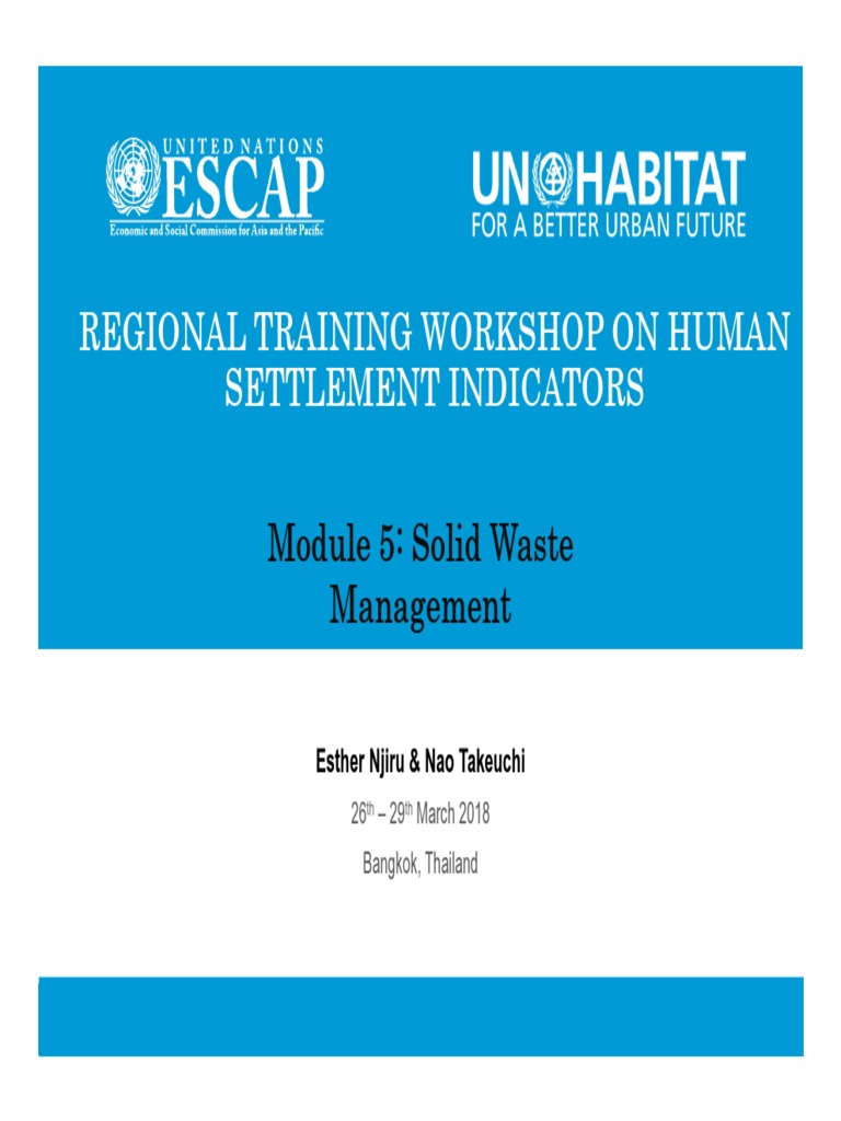 Module 5-Solid Waste Management For SDG Indicator 11.6.1 | PDF