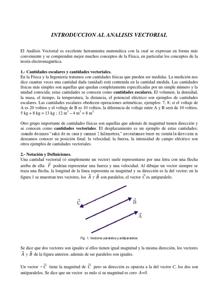 Introduccion Al Analisis Vectorial | PDF