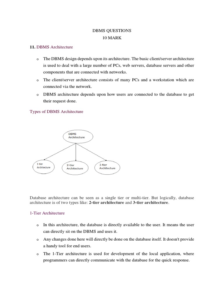 DBMS 10 Mark Questions | PDF