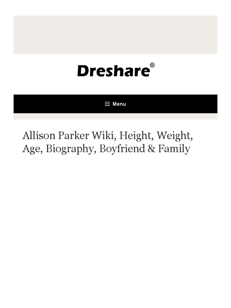 Allison Parker: Bio, Stats, and Facts | PDF