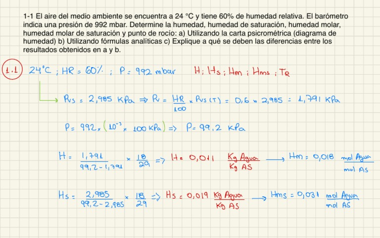 Cálculo de Humedad y Punto de Rocío | PDF