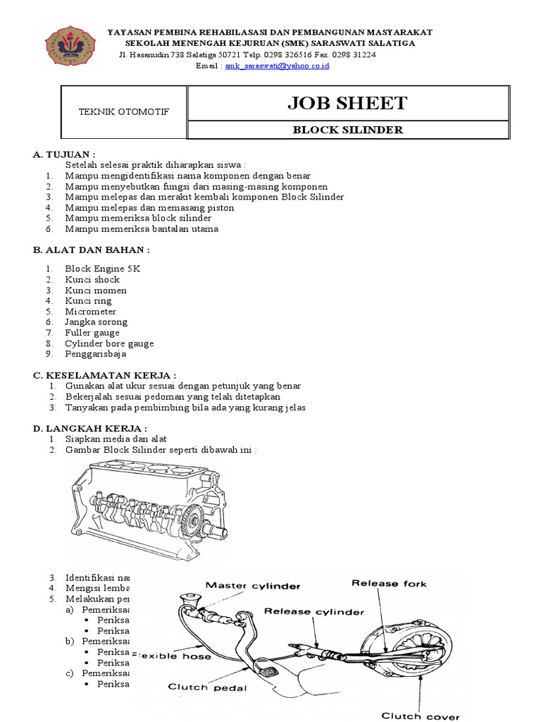 Job Sheet Block Silinder | PDF