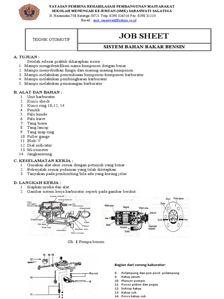 Job Sheet Karburator | PDF
