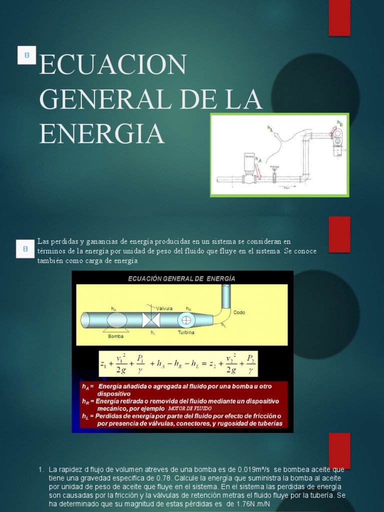 Ecuacion General de La Energia | PDF