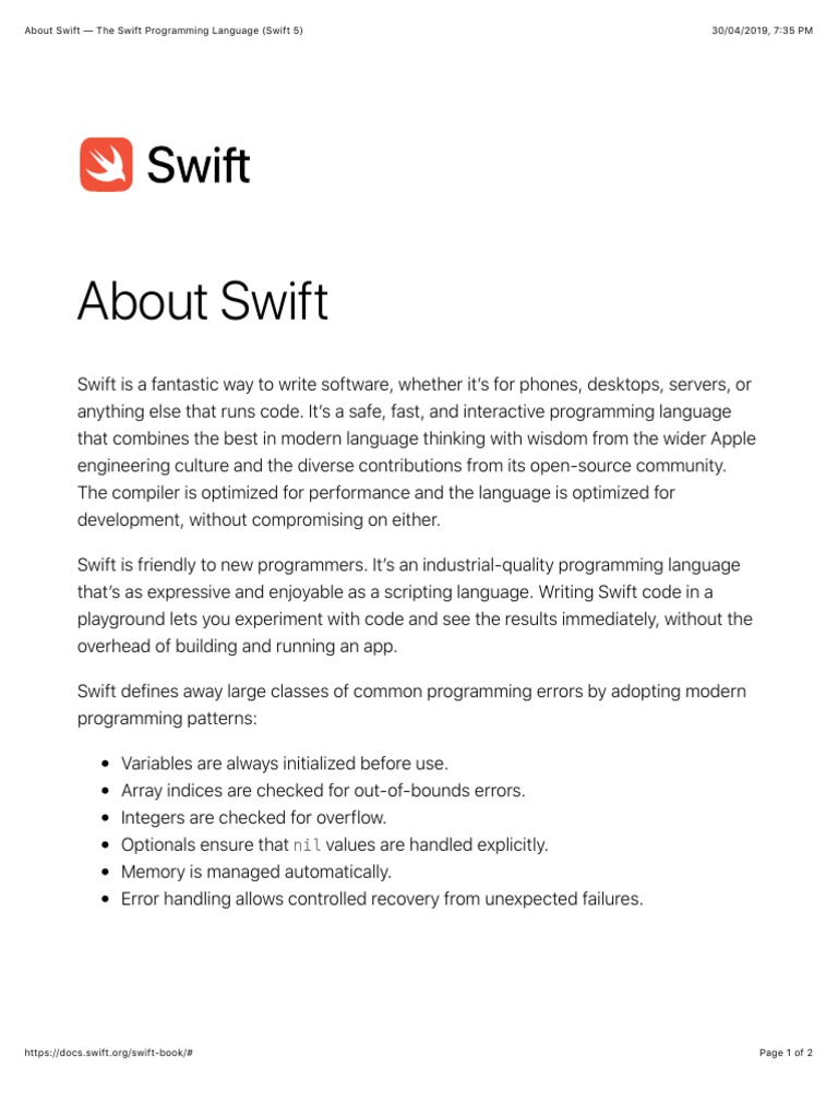 The Swift Programming Language (Swift 5) | PDF | Computers
