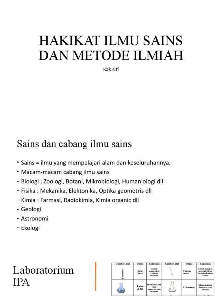 Hakikat Ilmu Sains Dan Metode Ilmiah | PDF
