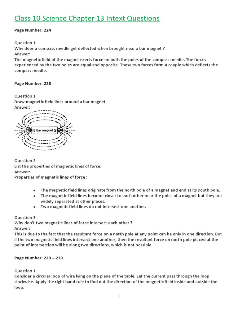 Class 10 Science Chapter 13 Intext Questions | PDF | Science & Mathematics