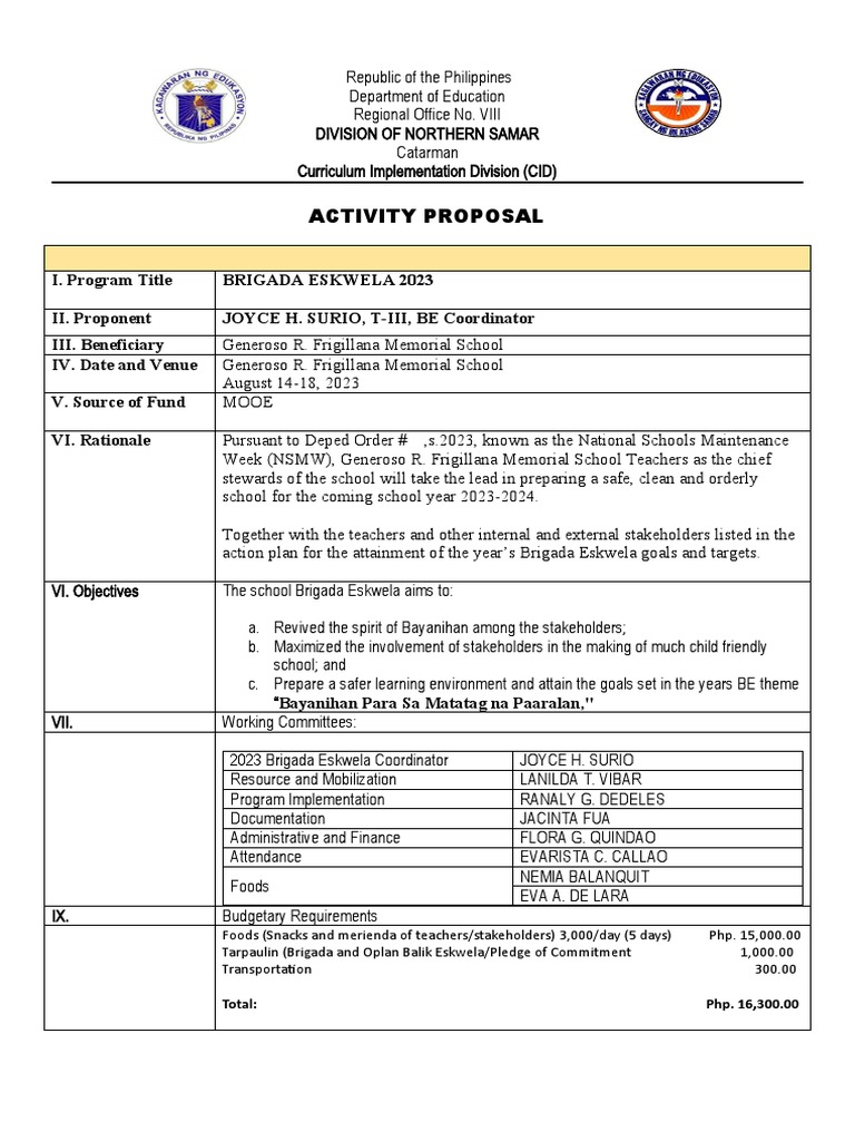 Activity Proposal Dfot | PDF
